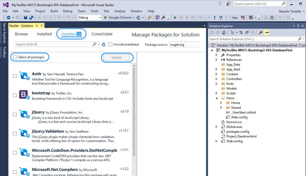 Bootstrap 3 With MVC 5 And Entity Framework 6 Database First | My Tec Bits