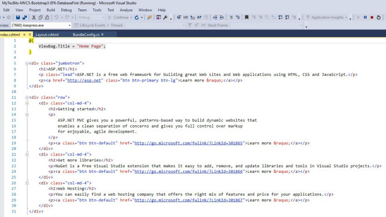 Bootstrap 3 With MVC 5 And Entity Framework 6 Database First | My Tec Bits