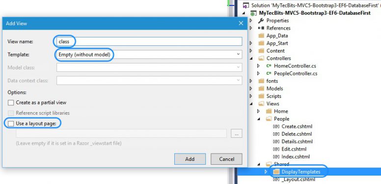 Bootstrap 3 With MVC 5 And Entity Framework 6 Database First | My Tec Bits
