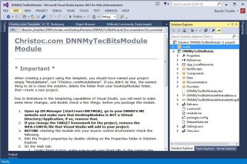 Using DNN Visual Studio Project Template | My Tec Bits