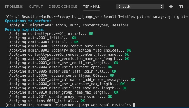 Django: You have .. unapplied migration(s). | My Tec Bits