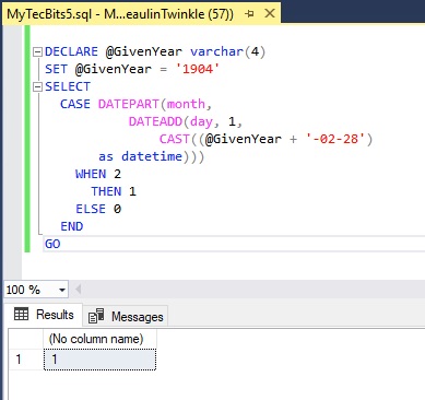 How To Find Leap Year In SQL Server? | My Tec Bits