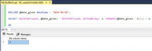 How To Get The Week Number Of Month In SQL Server? | My Tec Bits