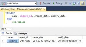 SQL Server: Find Table Creation Date | My Tec Bits