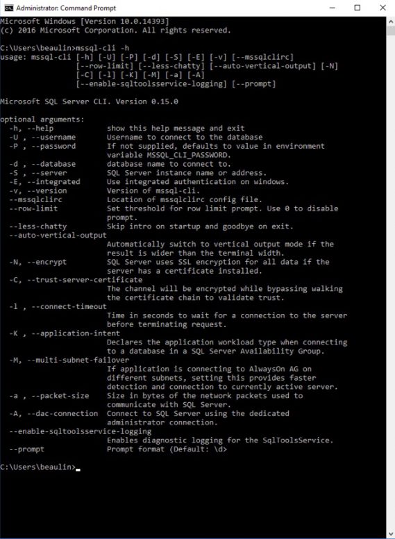 Mssql Cli An Interactive Command Line Sql Server Query Tool My Tec Bits