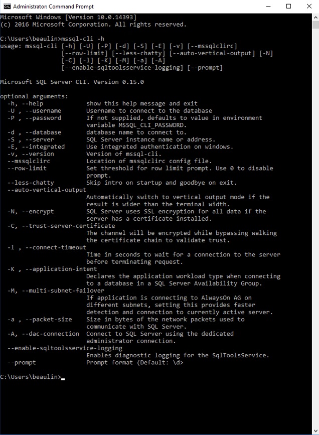 Mssql Cli An Interactive Command Line Sql Server Query Tool My Tec Bits