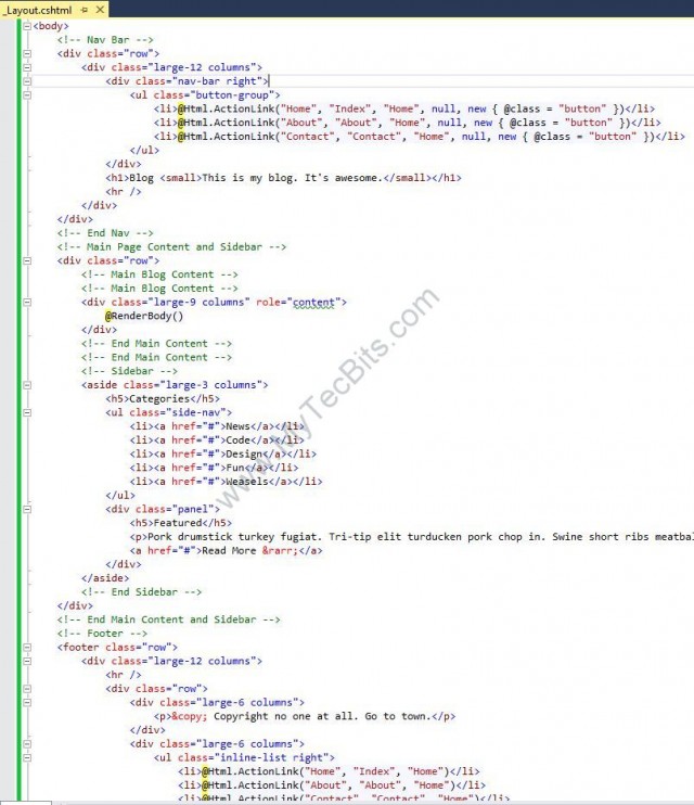 Zurb Foundation 4 with ASP.NET MVC 5 – Step by Step | My Tec Bits