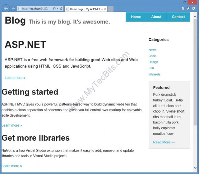 Zurb Foundation 4 With Aspnet Mvc 5 Step By Step My Tec Bits