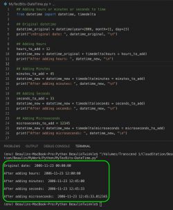Addition and subtraction of datetime with time in Python | My Tec Bits