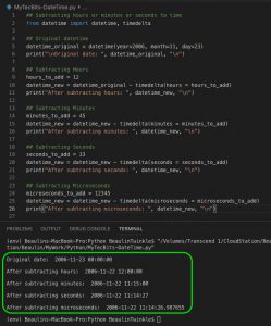 Addition and subtraction of datetime with time in Python | My Tec Bits