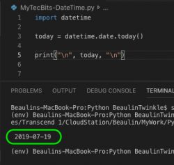 Getting current date alone in python | My Tec Bits