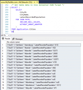 How to export a table to JSON file in SQL Server? | My Tec Bits