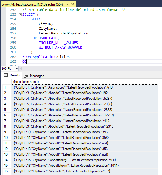 How To Export A Table To JSON File In SQL Server My Tec Bits