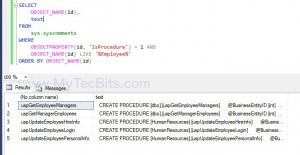SQL Server: Search And Find Stored Procedure | My Tec Bits
