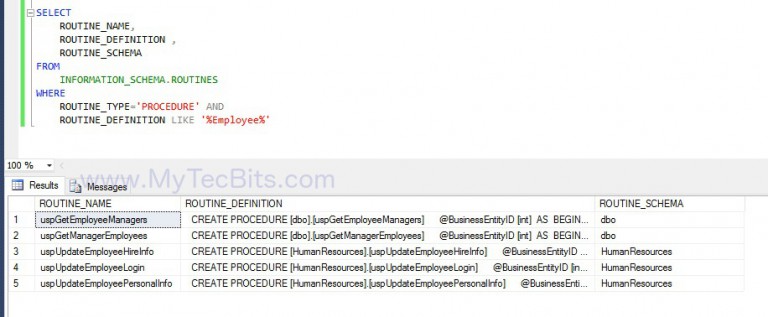 Sql Server Search And Find Stored Procedure My Tec Bits