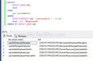 SQL Server: Search And Find Stored Procedure | My Tec Bits