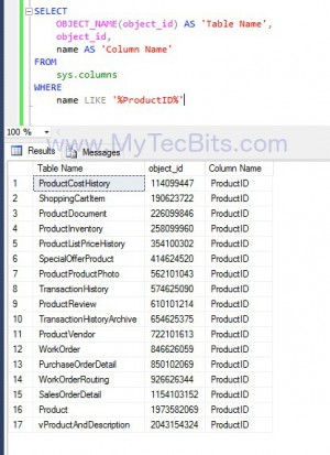 SQL Server: Search and Find Table by Name | My Tec Bits