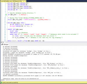 Script To Backup All The Databases In SQL Server | My Tec Bits
