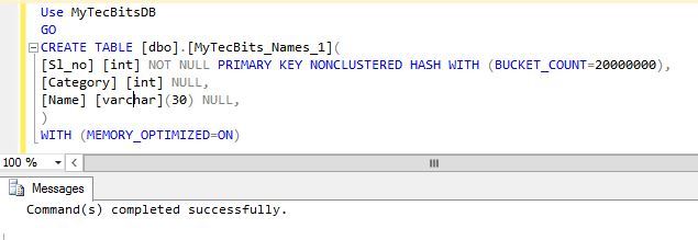 Sql Server 2014 Creating Table Optimized For In Memory Oltp My Tec Bits