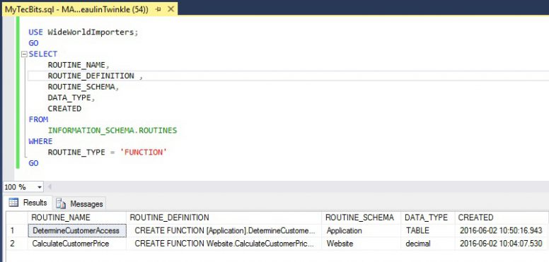 Search And Find All User Defined Functions Udf In Sql Server My Tec Bits