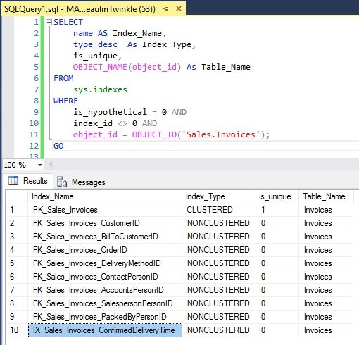 Find Indexes On A Table In SQL Server | My Tec Bits