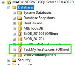 Taking Database Offline In SQL Server | My Tec Bits