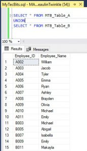 Union vs Union All - Usage and Performance In SQL Server | My Tec Bits