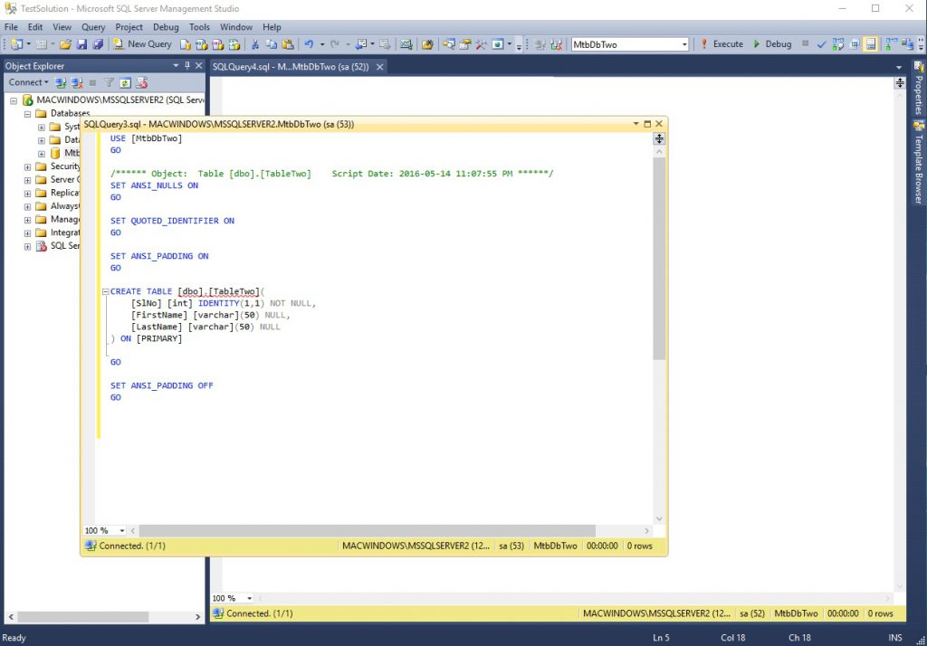 SQL Server Management Studio – Part-2 | My Tec Bits