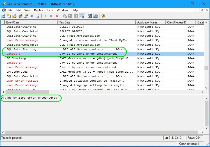 Trace Errors And Exceptions Using Profiler My Tec Bits