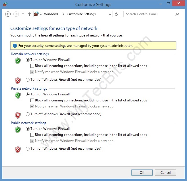 Disabling Windows 8 Firewall | My Tec Bits