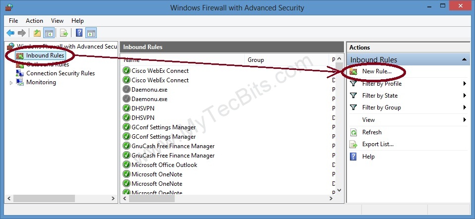 Opening port in Windows 8 & Windows 10 Firewall | My Tec Bits