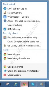 Windows 8: Disabling Recent Items List | My Tec Bits
