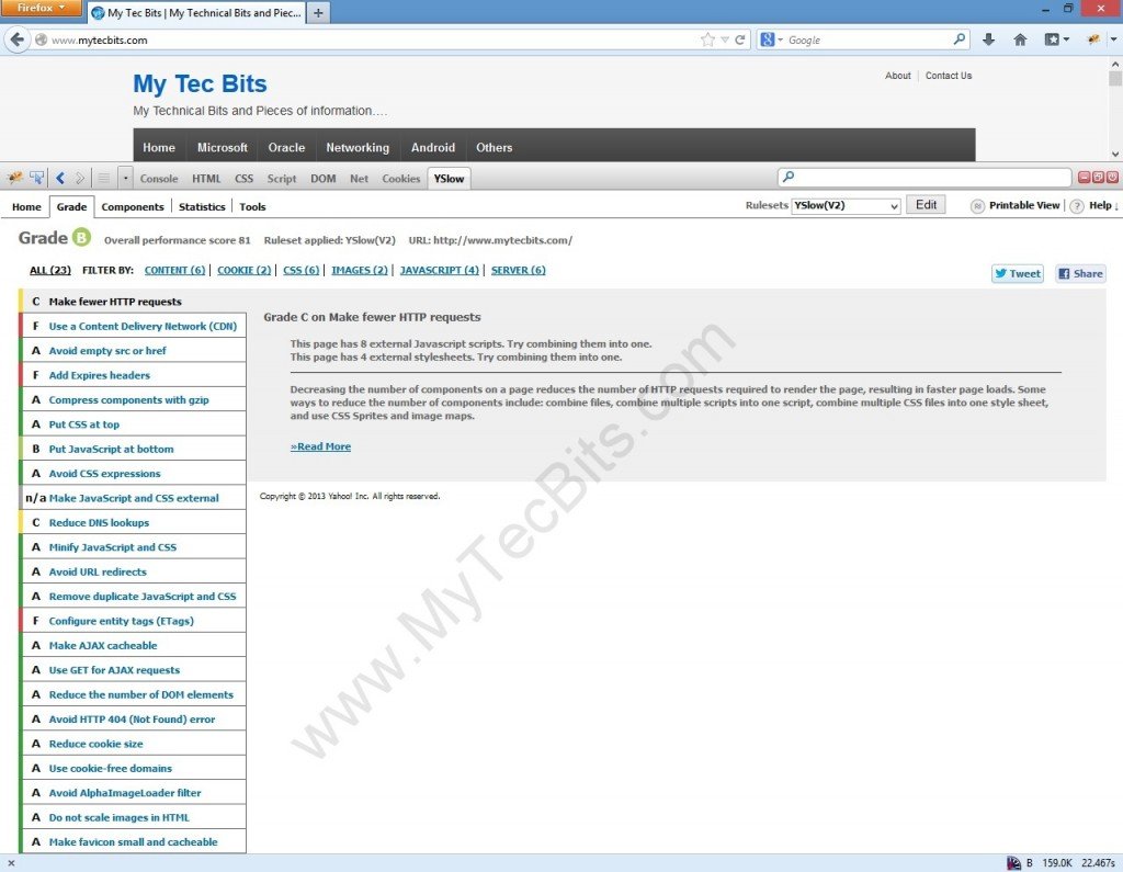 Installing and Using YSlow for Code Review | My Tec Bits